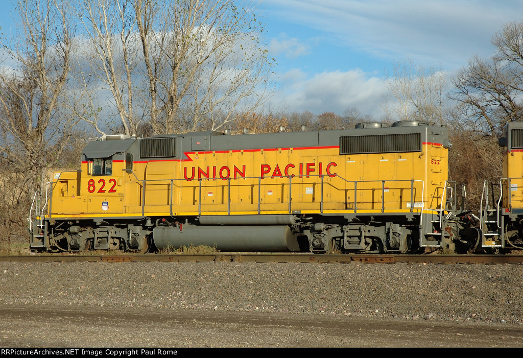 UP 822, EMD GP38-2, ex MP 2322,